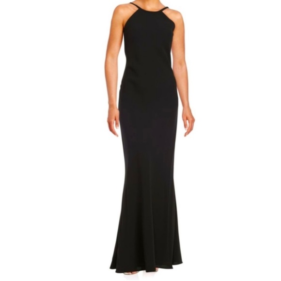 Calvin Klein | Dresses | Calvin Klein Blk High Neck Low Back Prom ...